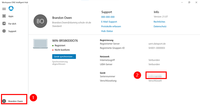Wo finde ich die Inventarnummer und die Seriennummer meines Gerätes ...